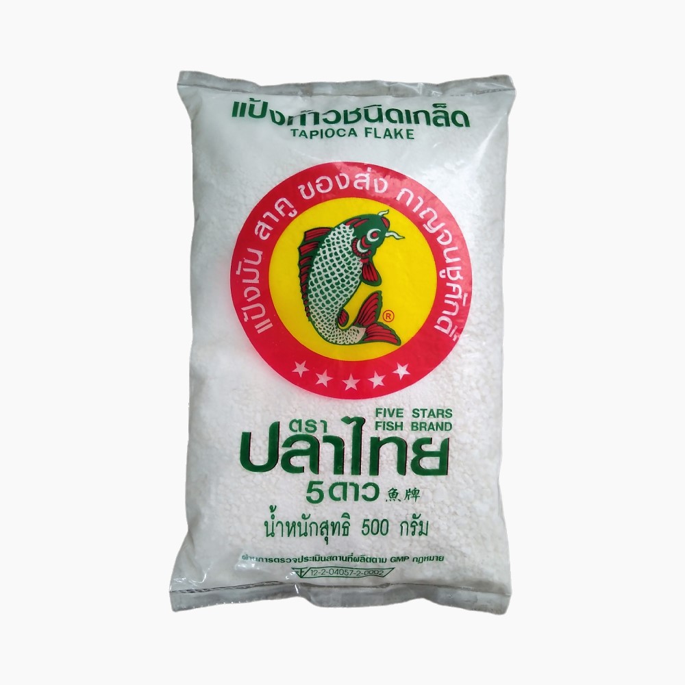 Fish Brand Tapioca Flakes - 500g - yumyumthaishop.co.uk