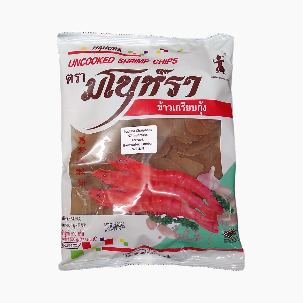 Manora Uncooked Prawn Crackers - 500g - yumyumthaishop.co.uk