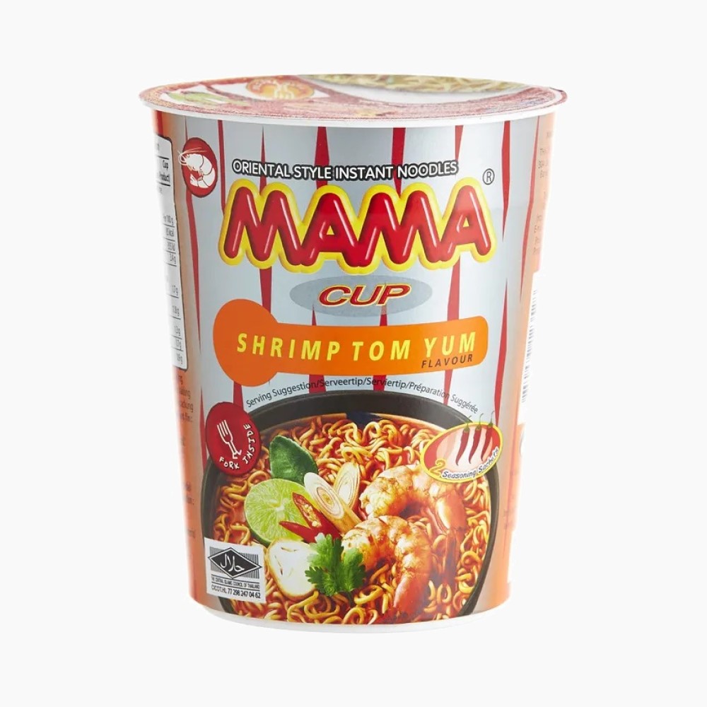 Mama Cup Noodle - Shrimp Tom Yum - 70g [BB 26.3.26] - yumyumthaishop.co.uk