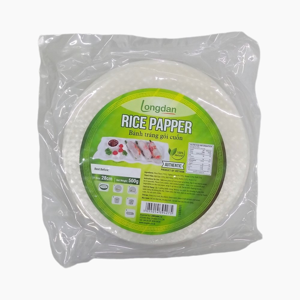 Longdan Spring Roll Rice Paper - 28cm - 500g - yumyumthaishop.co.uk
